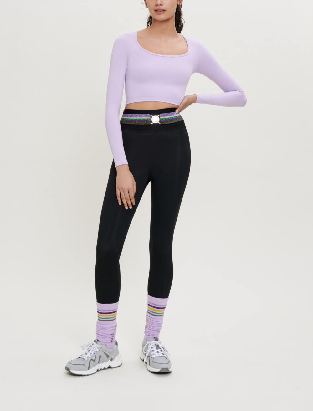 Body-hugging sports top Purple for Women | Maje