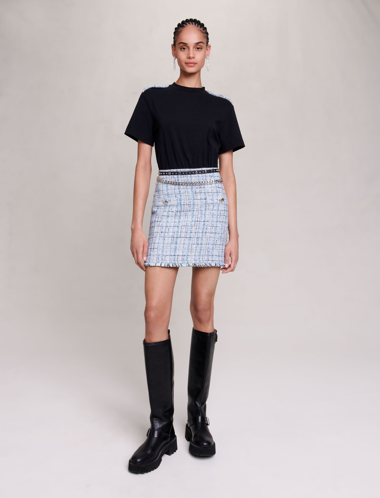 Tweed dress Blue for Women | Maje