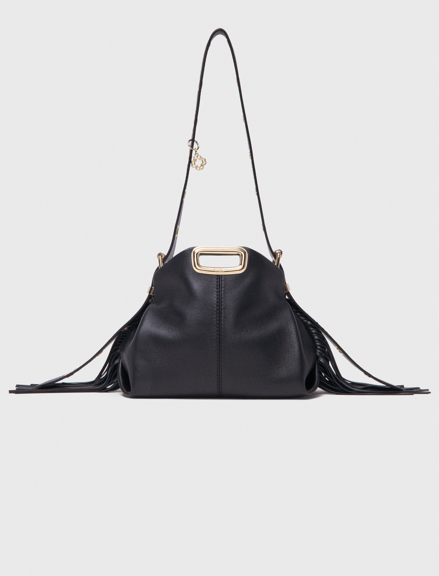 Gold handle Miss M Mini bag Black / Gray for Women | Maje