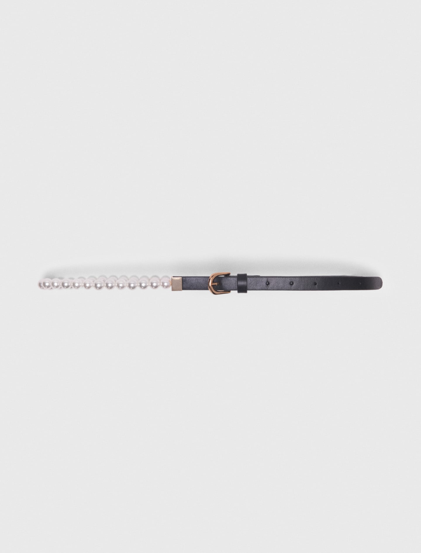 Mixed bead and leather belt Black for Women | Maje