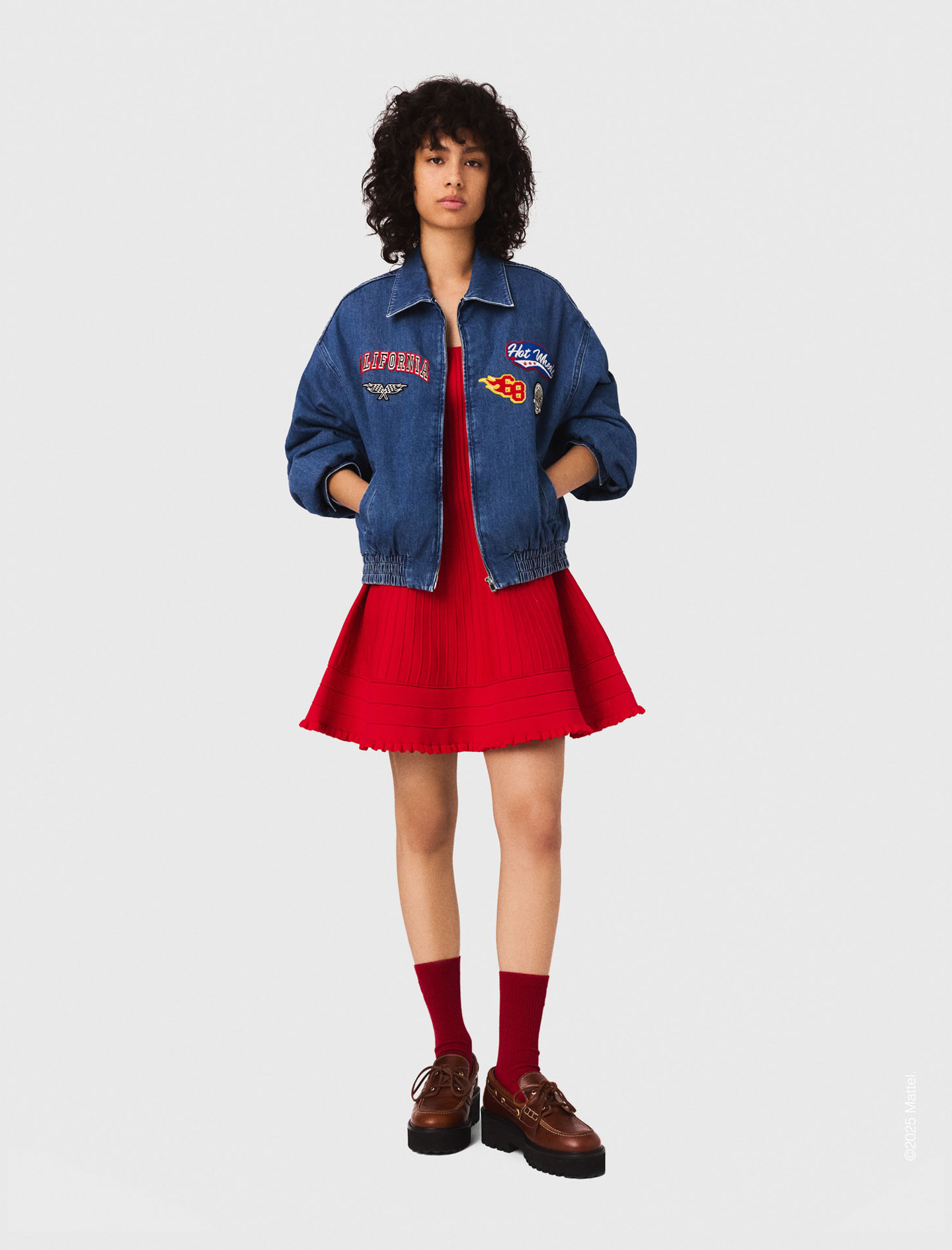 Oversized embroidered denim jacket - Jackets | Maje