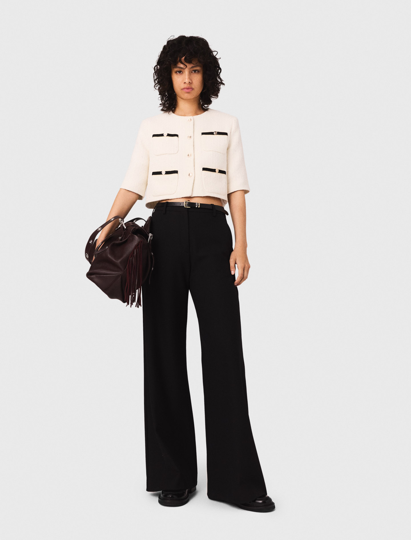 Short tweed jacket White for Women | Maje